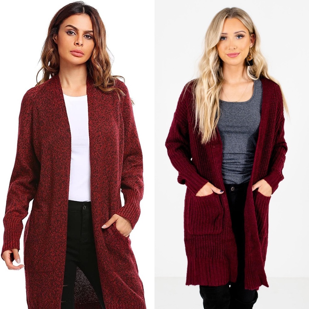 Love Tree Oversized Chunky Wrap Cardigan Sweater - Gem